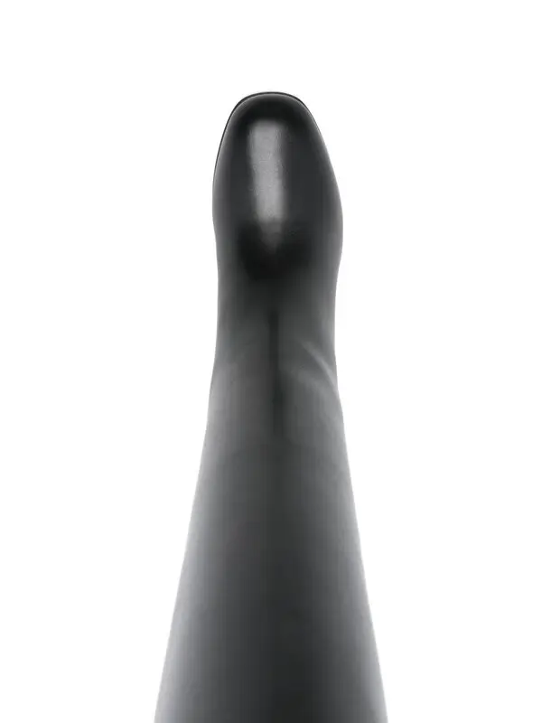 Celine Black Calfskin Knee High Block Heel Pointed Toe Boots