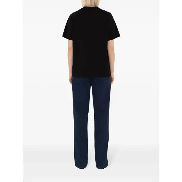 Burberry Cotton Jersey T-shirt With Check Pocket - Black