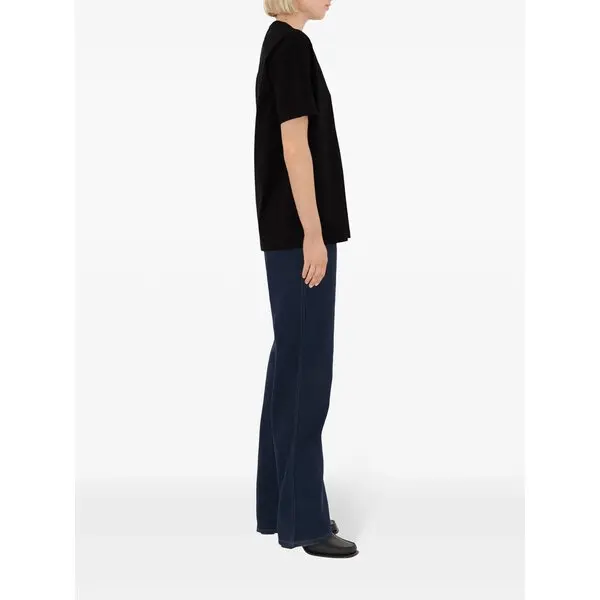 Burberry Cotton Jersey T-shirt With Check Pocket - Black