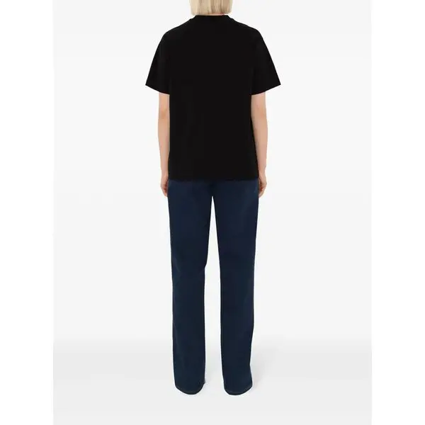 Burberry Cotton Jersey T-shirt With Check Pocket - Black