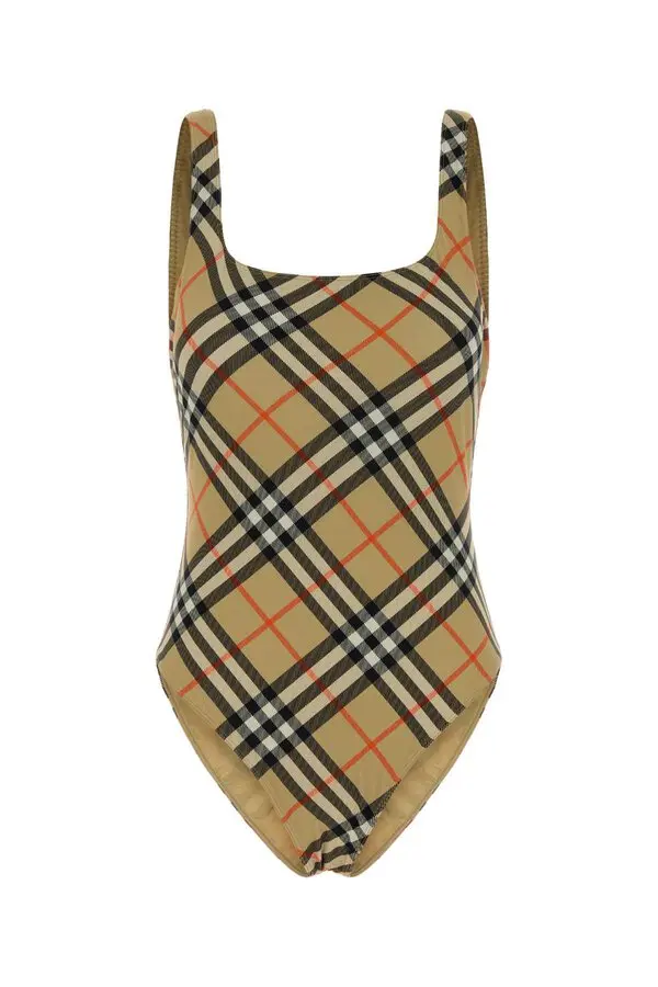 Burberry Printed Stretch Nylon One Piece Swimsuit - Multicolor