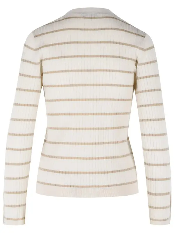 Max Mara Pedale Striped Cashmere And Silk Cardigan - Cream
