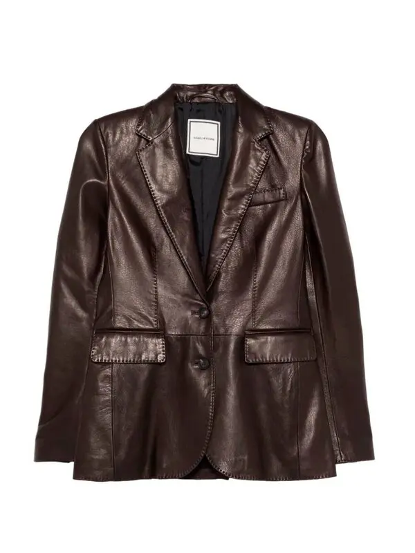 Tagliatore Leather Single-breasted Blazer