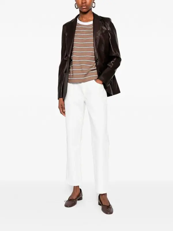 Tagliatore Leather Single-breasted Blazer