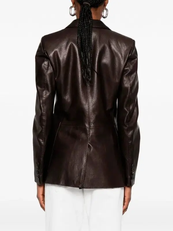 Tagliatore Leather Single-breasted Blazer