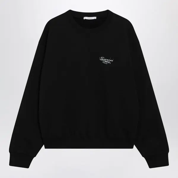 Givenchy Brushed Cotton Sweatshirt With Logo Print - Black