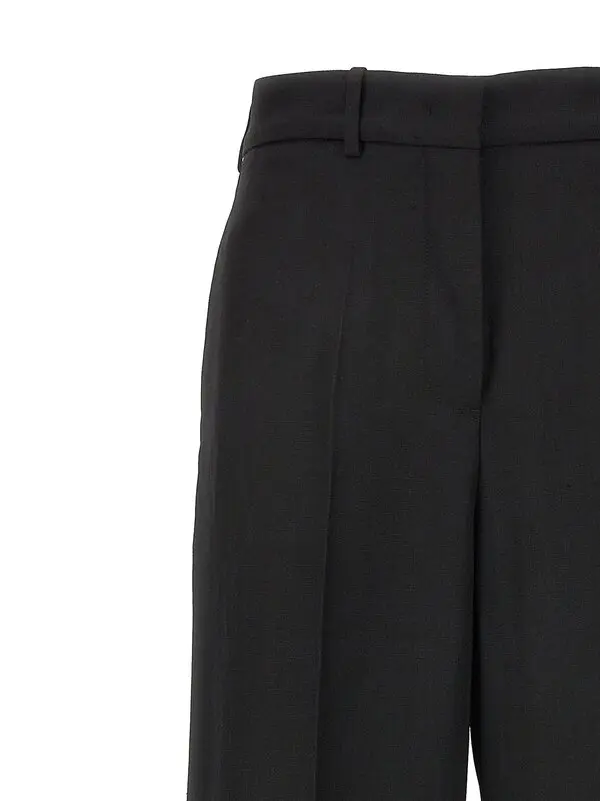 JIL SANDER 61" Wide Leg Trousers - Black