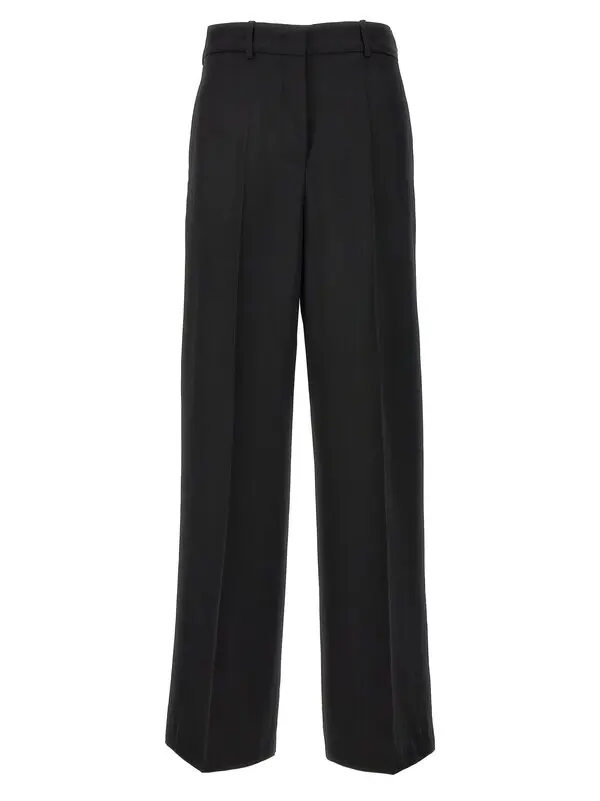 JIL SANDER 61" Wide Leg Trousers - Black