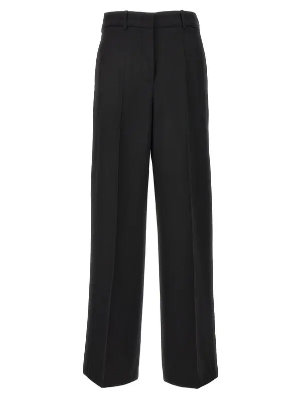 JIL SANDER 61" Wide Leg Trousers - Black