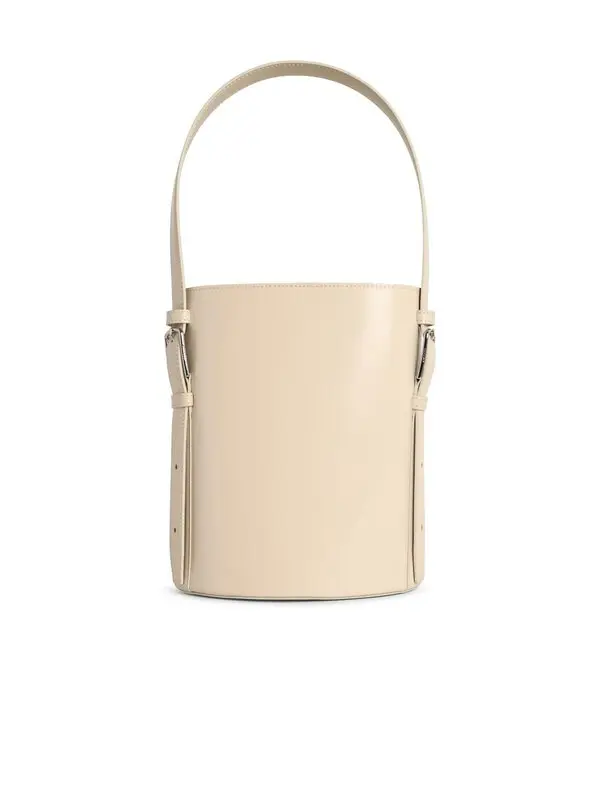 Coperni Ergonomic Bucket" Light Beige Leather Bag - Cream