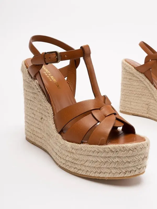 Saint Laurent Tribute Wedge Espadrilles - Multicolor