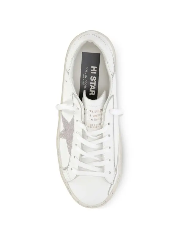 GOLDEN GOOSE Hi Star Leather Sneakers - Multicolor