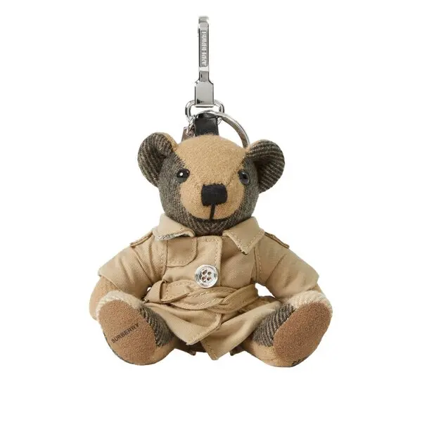 Burberry Bear Charm With Carabiner Attachment - Brown
