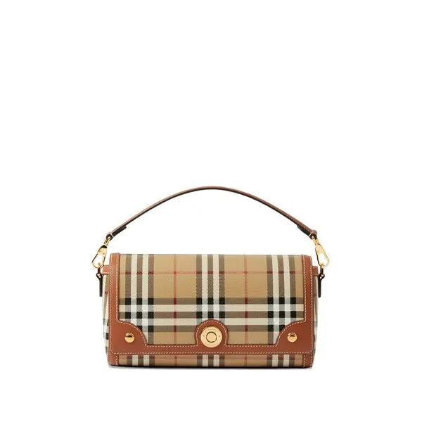 Burberry Vintage Check Leather Tote Bag - Brown