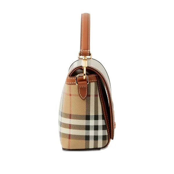 Burberry Vintage Check Leather Tote Bag - Brown