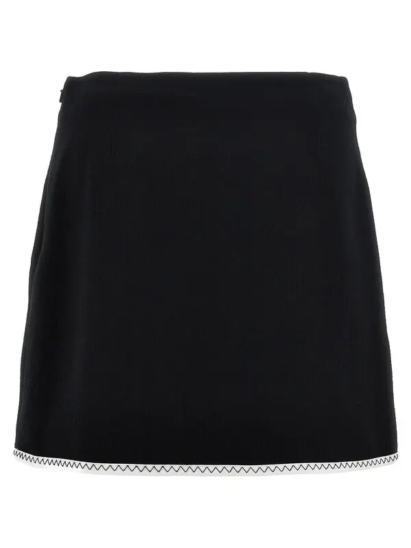 Moschino Heart Button Crepe Skirt - Multicolor