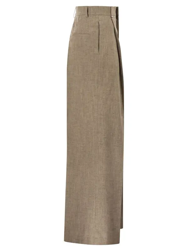 FAY Micro-check Cotton And Linen Trousers