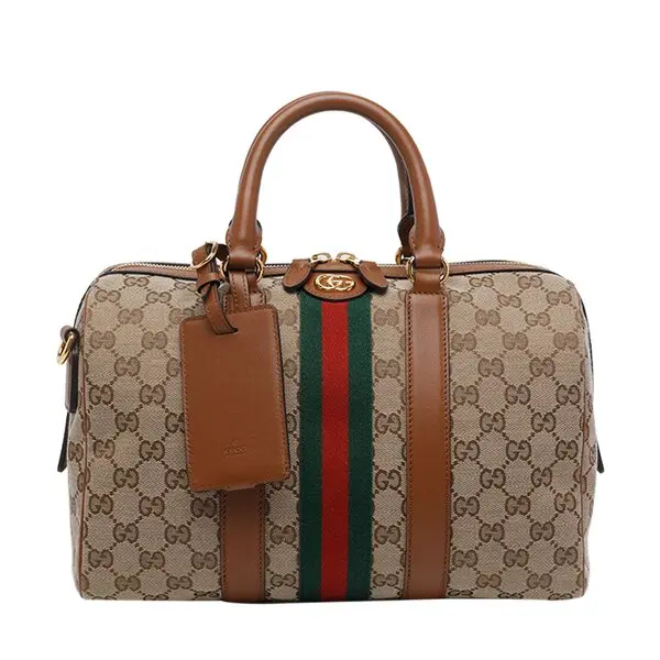 Gucci Ophidia Gg Supreme Boston Bag - Brown