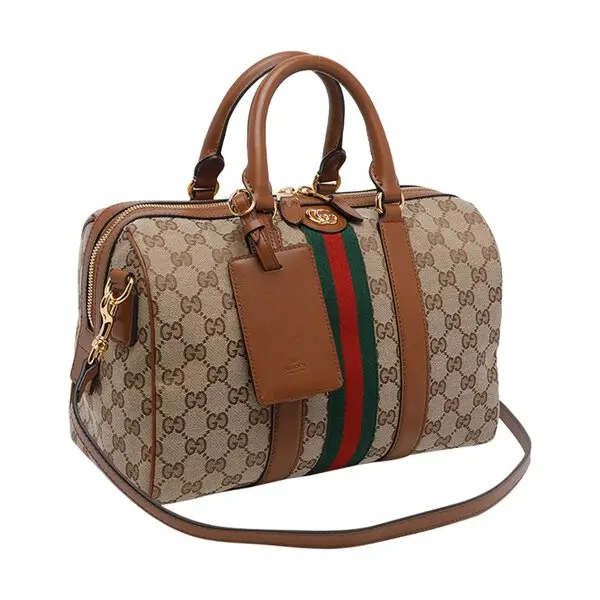 Gucci Ophidia Gg Supreme Boston Bag - Brown