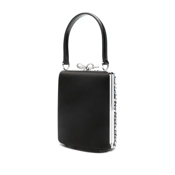 SELF-PORTRAIT Crystal-embellished Top Handle Bag - Black