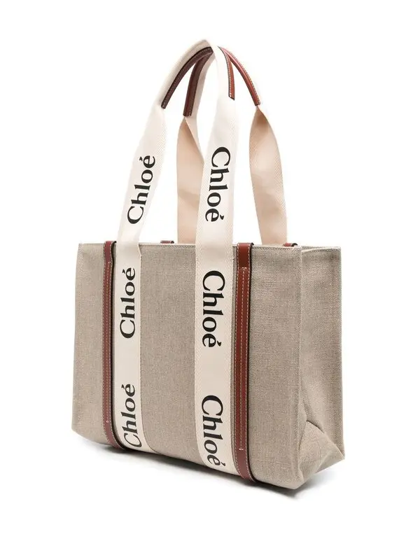 Chloé Woody Medium Canvas Tote - Multicolor