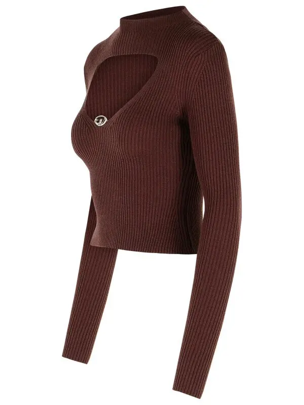 DIESEL® M-olina" Redwood Wool Sweater With Cut-out Detail - Multicolor