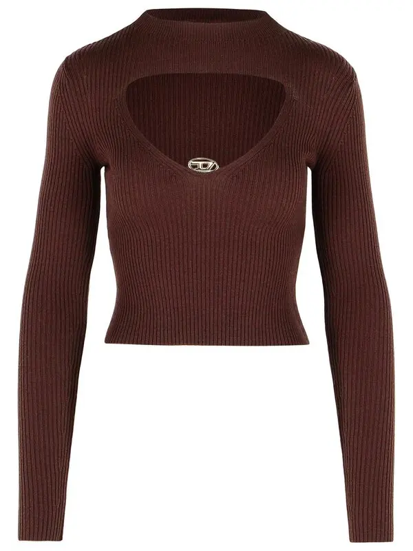 DIESEL® M-olina" Redwood Wool Sweater With Cut-out Detail - Multicolor