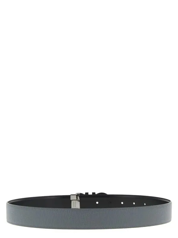 FERRAGAMO Gancini Reversible Belt - Gray