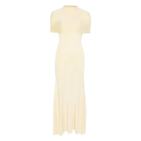 Roland Mouret High Neck Cutout Detail Sleeveless Flared Hem Dress