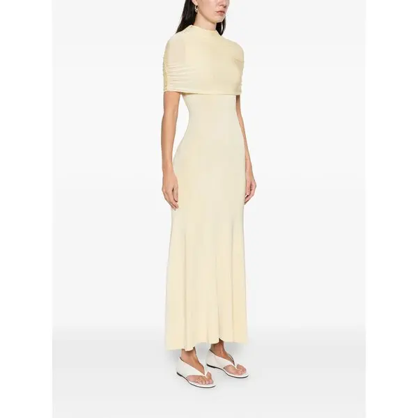 Roland Mouret High Neck Cutout Detail Sleeveless Flared Hem Dress