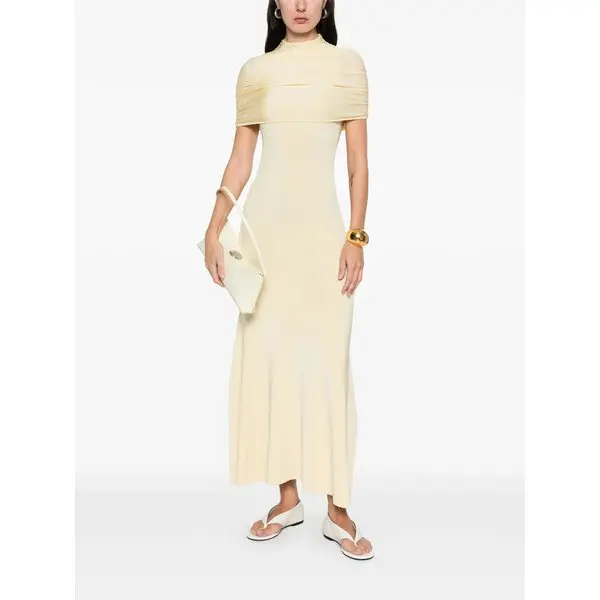Roland Mouret High Neck Cutout Detail Sleeveless Flared Hem Dress