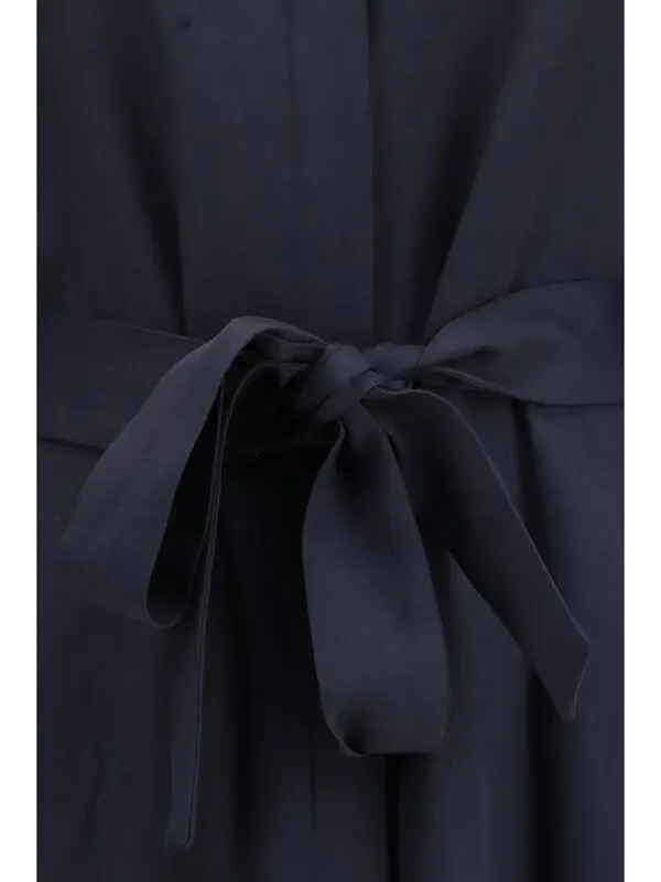 P.a.r.o.s.h Belted Shirt Dress With 3/4 Sleeves - Blue