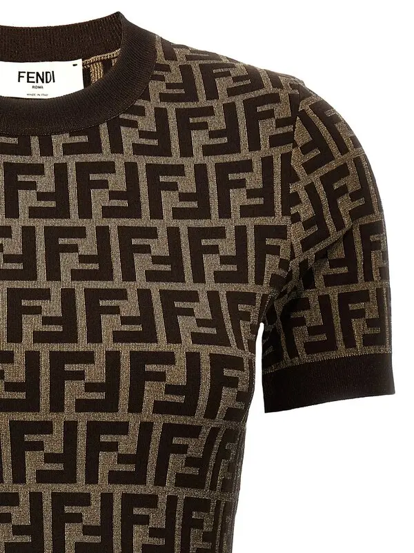 Fendi Ff Jacquard Cotton Sweater