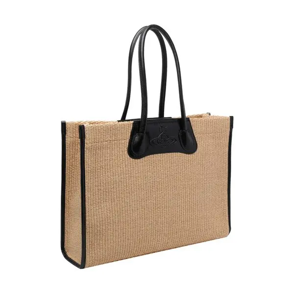VIVIENNE WESTWOOD Raffia Effect Tote Bag