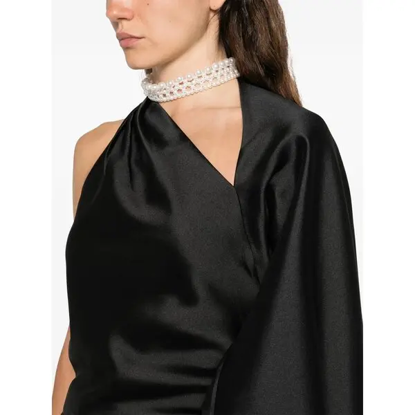 SELF-PORTRAIT One Shoulder Asymmetric Sleeve Blouse