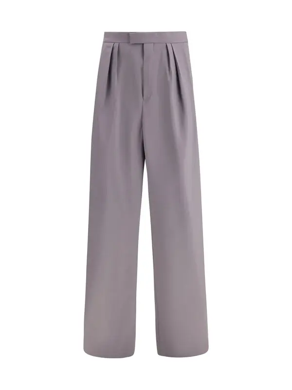 Dries Van Noten Tailored Pleated Wide Leg Wool And Mohair Trousers - Gray