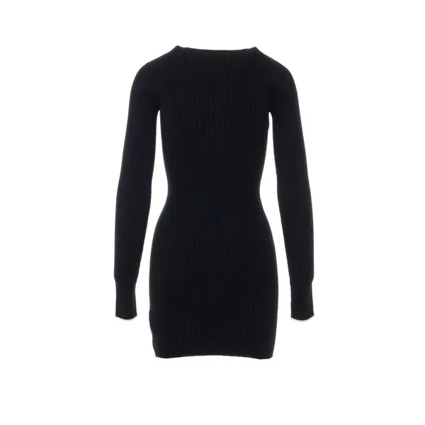 Amiri Long-sleeve Crew Neck Knit Mini Dress With Embroidered Logo