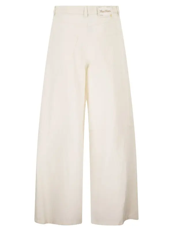 Max Mara Wide-leg Trousers In Cotton And Linen