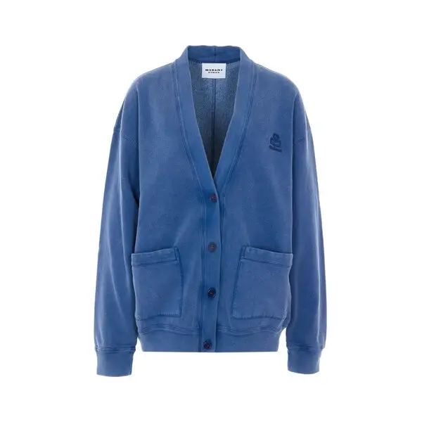 Isabel Marant Étoile Stephy" Embroidered Logo V-neck Cardigan - Blue