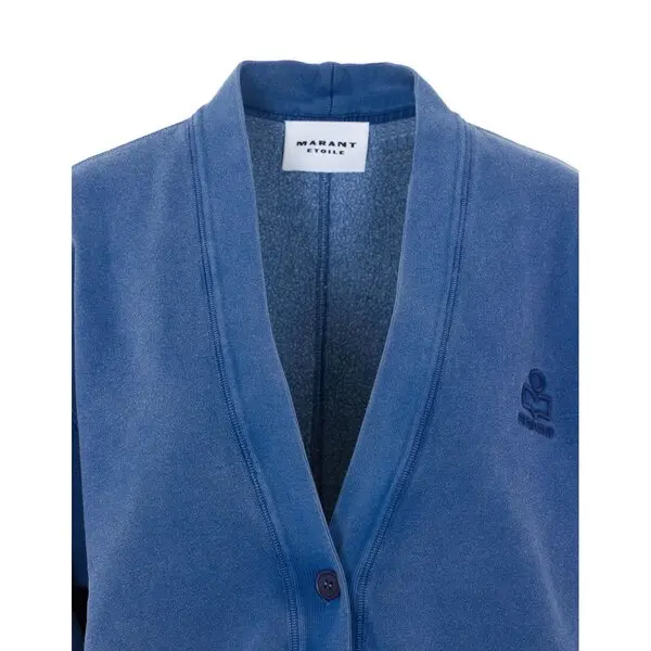 Isabel Marant Étoile Stephy" Embroidered Logo V-neck Cardigan - Blue