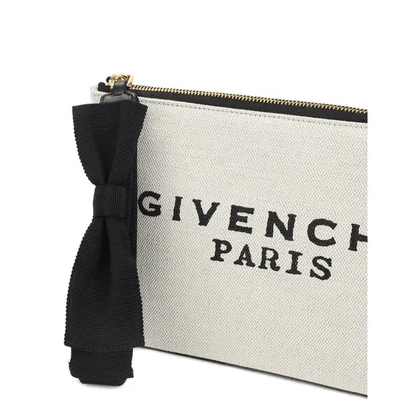 Givenchy Neutrals Makeup Bag With Bow Detail - Cream