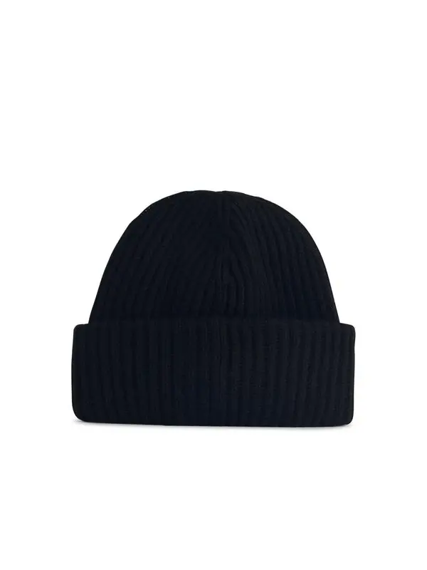 GANNI Ribbed Wool Beanie - Black