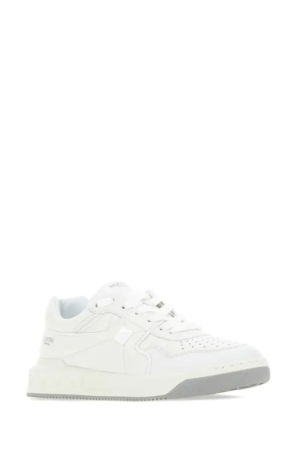 Valentino Garavani Nappa Leather One Stud Sneakers - White