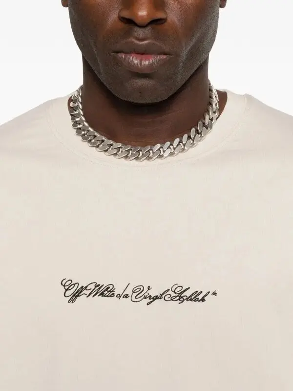 Off-White Script Arrow` Short Sleeve Slim T-shirt - Multicolor