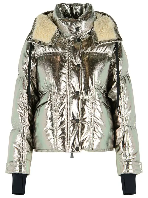 Moncler Celaque Metallic Puffer Jacket - Silver