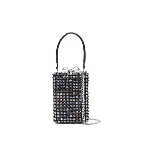 SELF-PORTRAIT Embellished Crystal Detail Tote Bag With Bow Accent