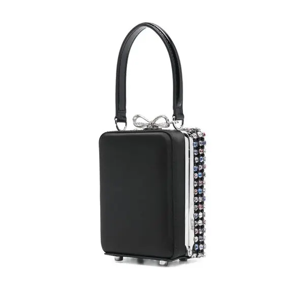 SELF-PORTRAIT Embellished Crystal Detail Tote Bag With Bow Accent