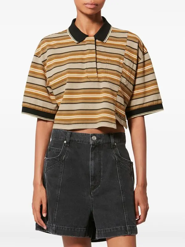Isabel Marant Étoile Striped Cropped Polo Shirt - Multicolor