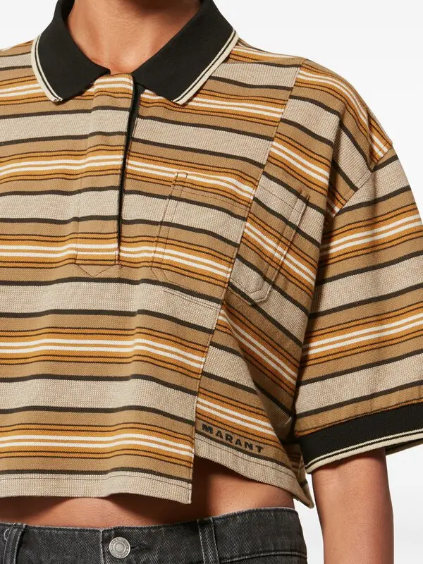 Isabel Marant Étoile Striped Cropped Polo Shirt - Multicolor