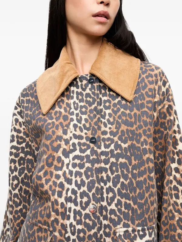 GANNI Organic Cotton Jacket With Animal Print - Multicolor